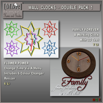 Second Life Marketplace - [MMc] Wall Clocks - Double Pack 1